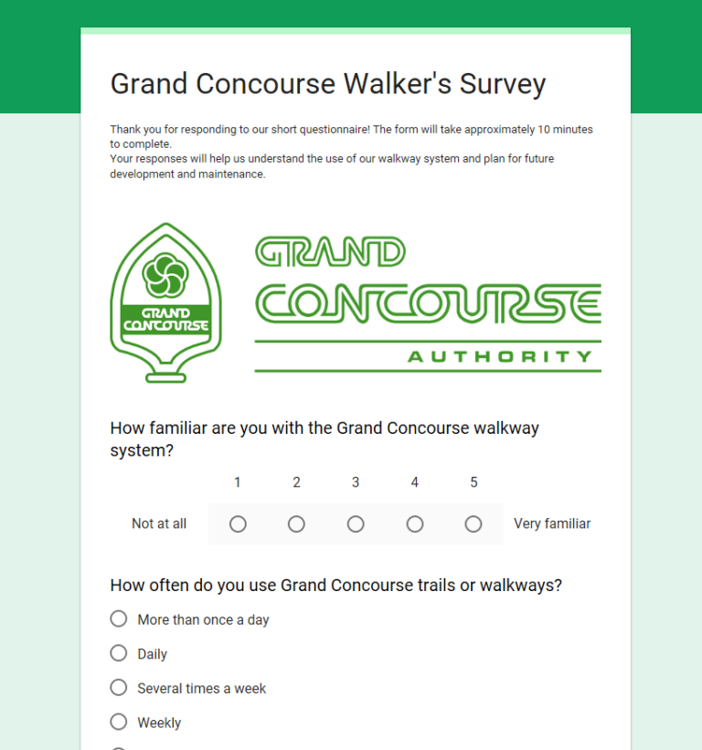 Survey – Grand Concourse Authority